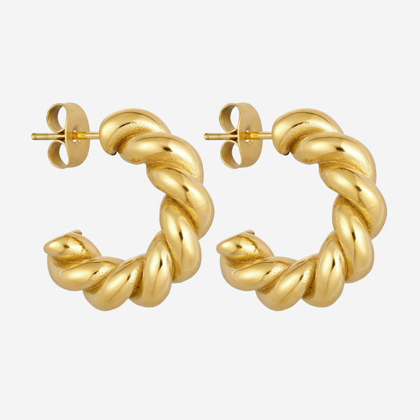 Imogen Twist Hoop Earrings - Gold - The Salty Fox