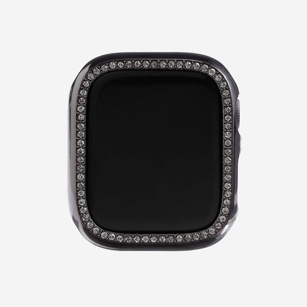 Black Single Halo Crystal Apple Watch Bumper Cases | The Salty Fox