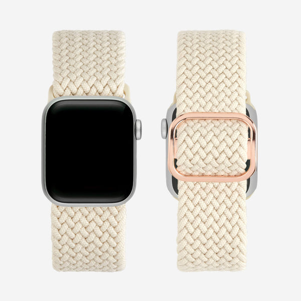 Maui Braided Loop Apple Watch Band - Starlight / Rose Gold - The Salty Fox